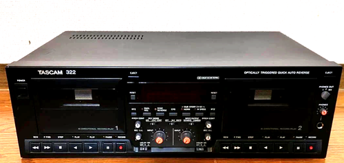 TASCAM Model 322 Professional Dual Cassette Deck Player/Recorder ...