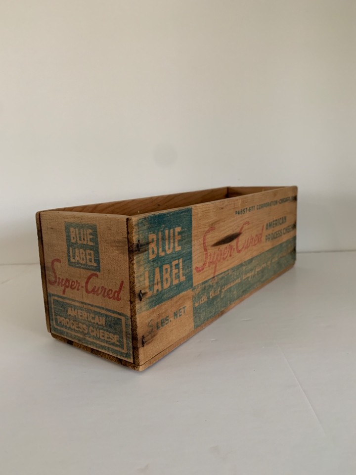 Vintage Blue Label Cheese Box Super Cured American Pabst-Ett Chicago IL ...