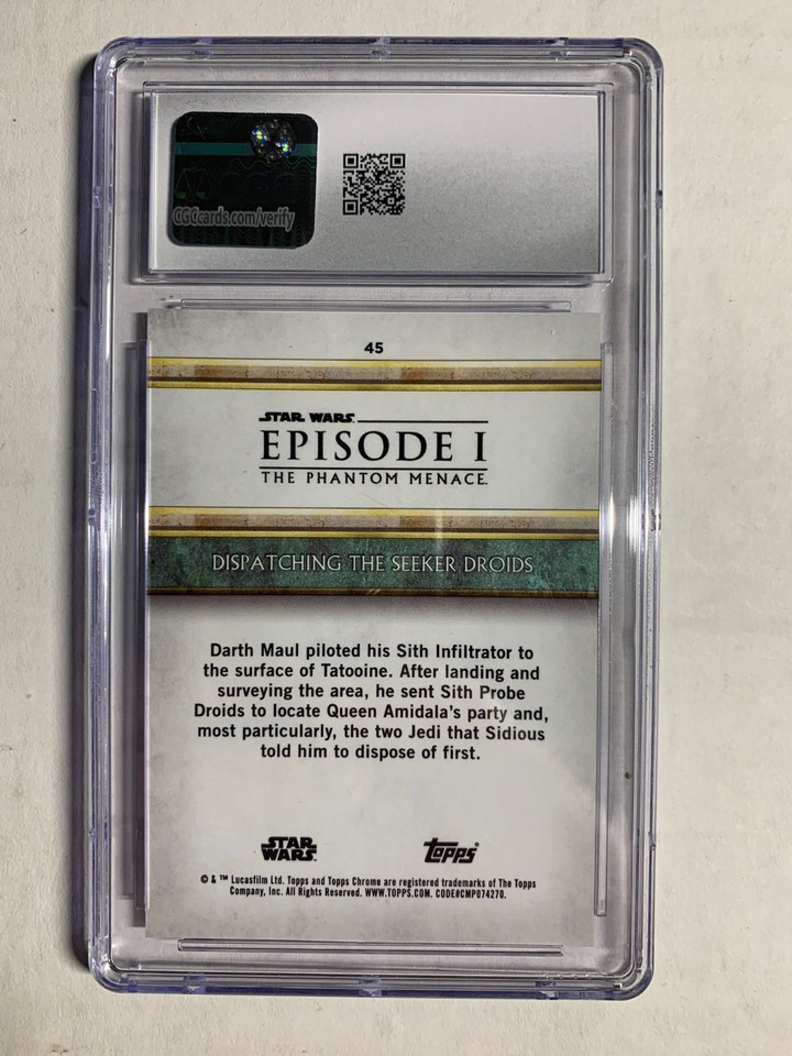 2024 Chrome Sapphire Star Wars Dispatching the Seeker Droids Black /10 CGC 9 | eBay
