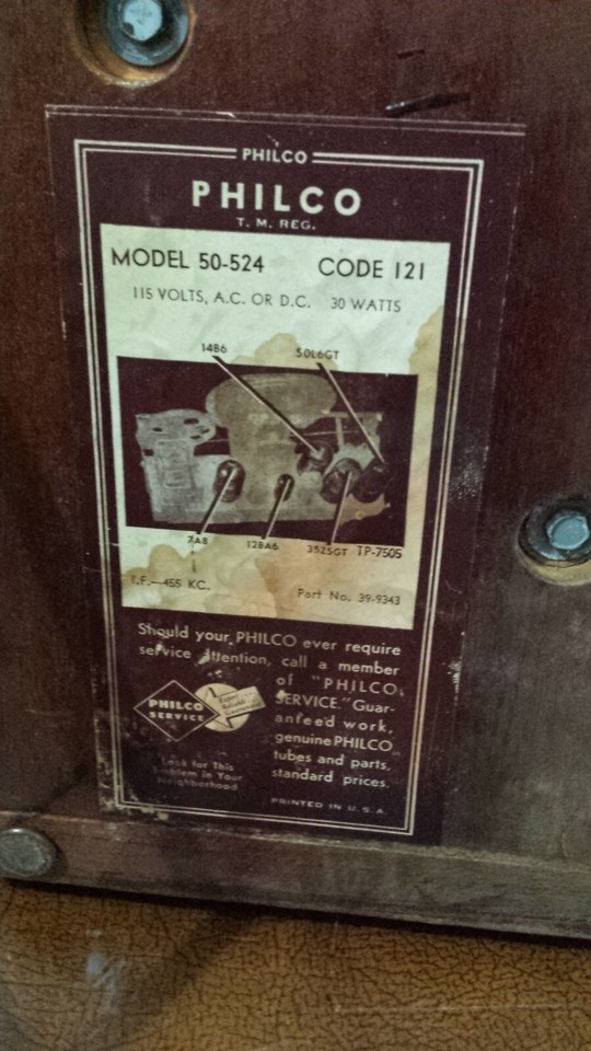 PHILCO 50-524 AM WOOD TABLE RADIO NICE RESTORED ELECTRONICS AM - See ...