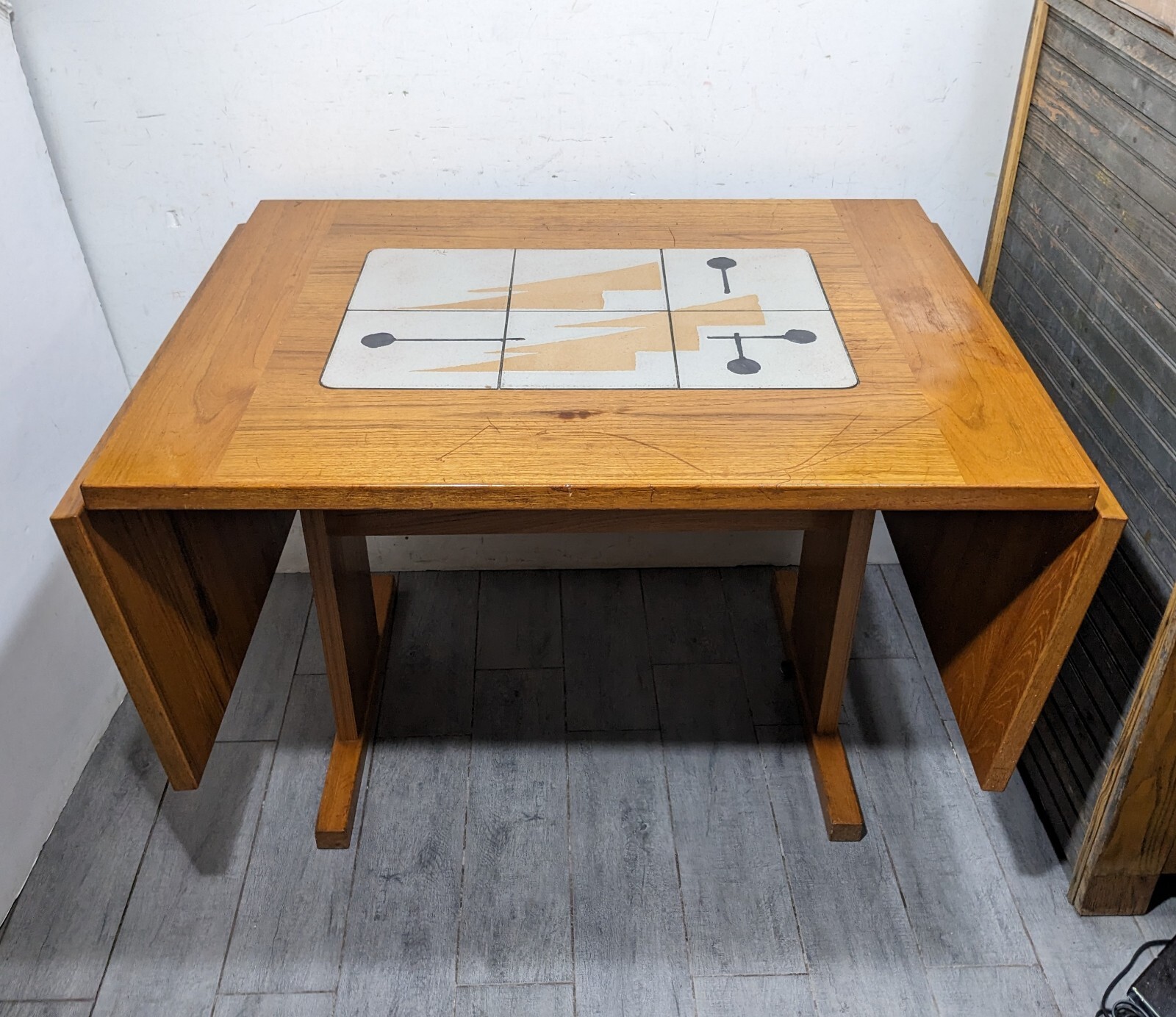 Vintage Gangso Mobler Teak & Tile Drop Leaf Dining Table Mid Century ...