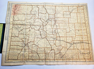 1900's Rand McNally - RAILROAD - MAP of COLORADO - Book w/fabric Fold ...