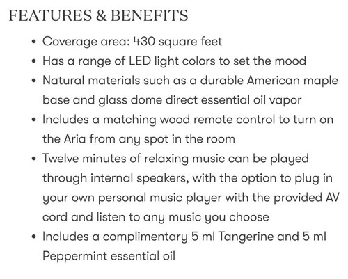 Young Living ARIA Ultrasonic Diffuser for Essential Oils NEW IN BOX | eBay