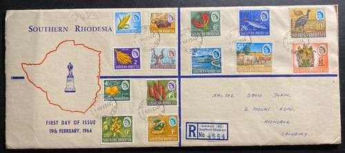 1964 Salisbury Southern Rhodesia First Day Cover FDC Comp Set Sc#95-108 ...