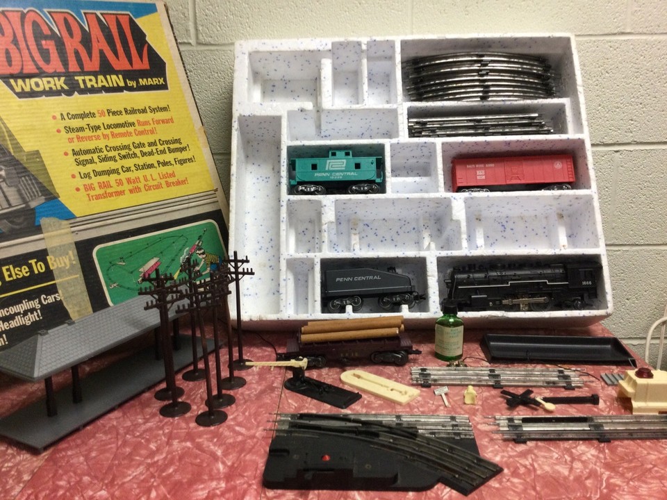 VINTAGE Marx O Scale Big Rail Work Train Set #51350 Original Box No ...