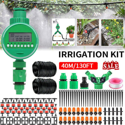 Drip Irrigation System Garden Self Watering Timer Plant Hose Micro ...