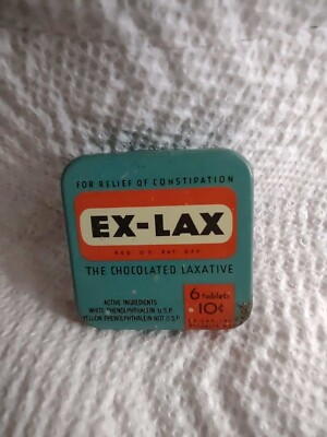 Exlax Chocolated Laxative Tin | eBay
