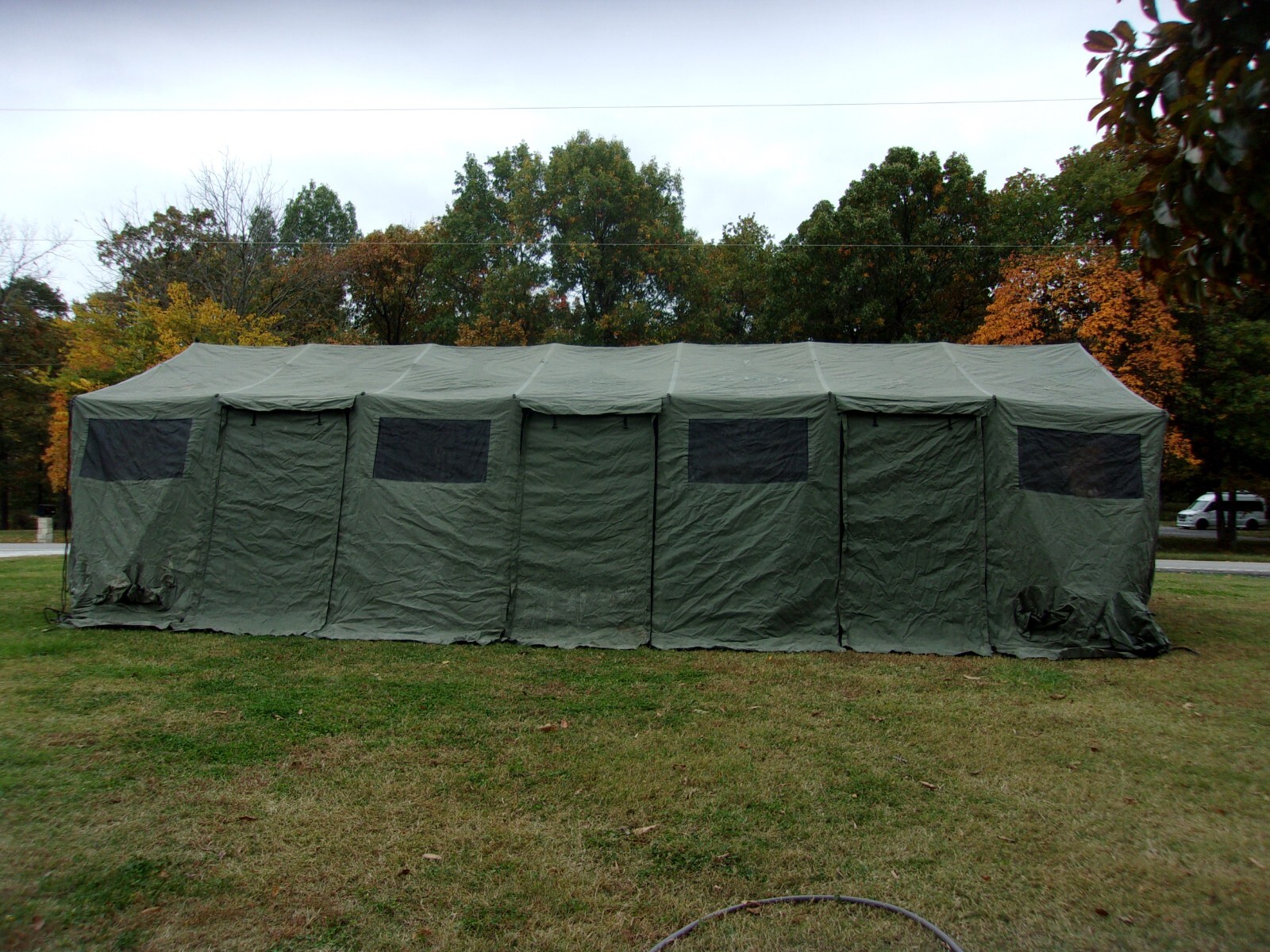 MILITARY TENT BASE- X 307 GREEN EASY UP 18' x 35' GARAGE HUNTING ...