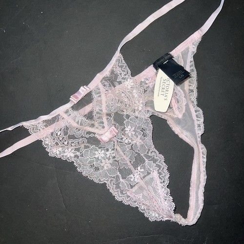 Victoria's Secret DESIGNER COLLECTION L THONG panty ice Pink Floral ...