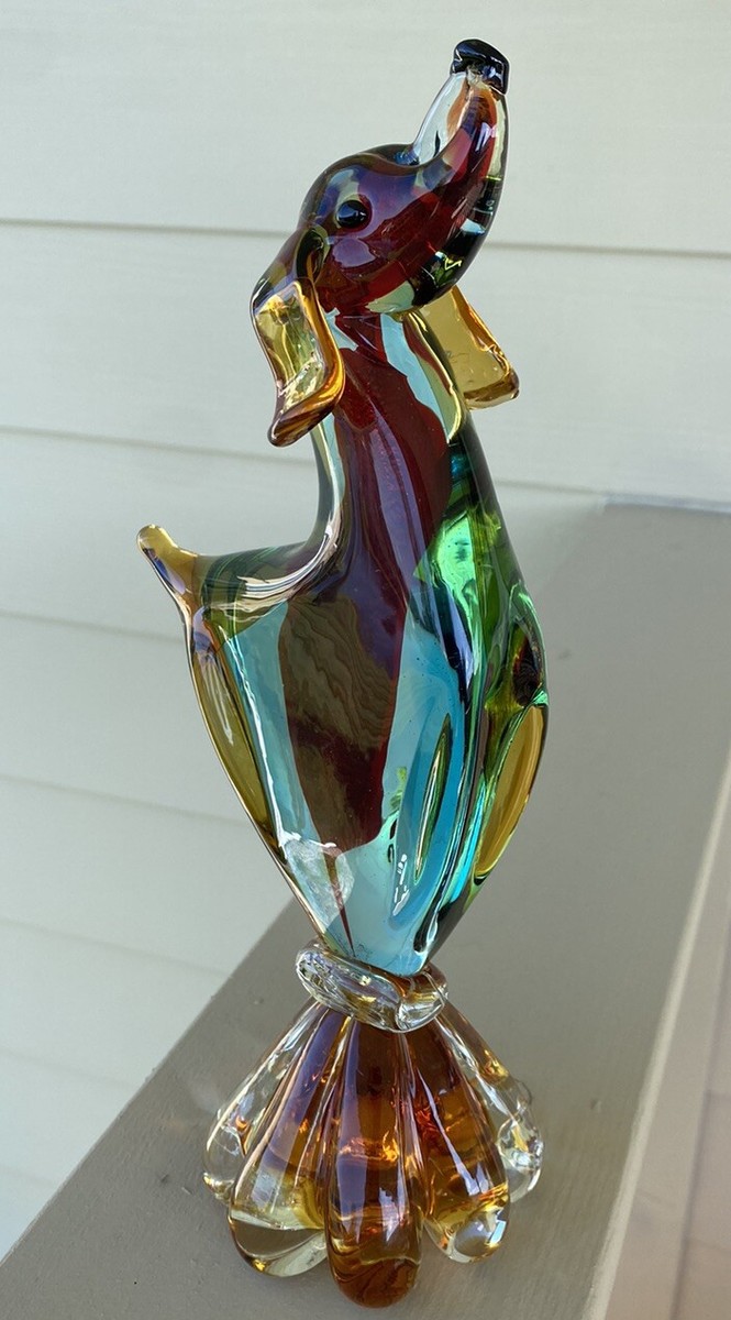 Murano Glass Dog Figurine 20th Century Modern Murano Glass Sculpture