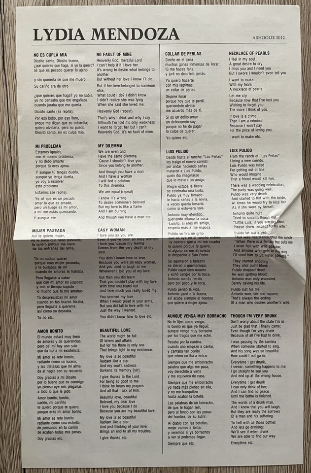 Lydia Mendoza ‎– La Gloria De Texas - Vinyl-LP - Folk - TOP | eBay
