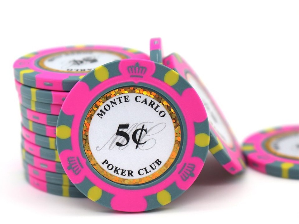 MICRO STAKES Cash Game Monte Carlo Poker Chip Set Bulk 5 Cent/10 Cent ...