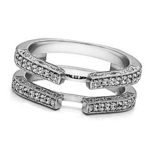 0.29Ct Round Diamond Solitaire Enhancer Ring Guard Wrap Wedding Band ...