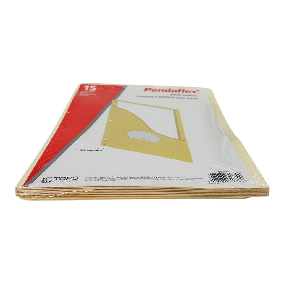 30 Count Pendaflex Slash Jackets 3-Hole Punched Letter Size Manila | eBay