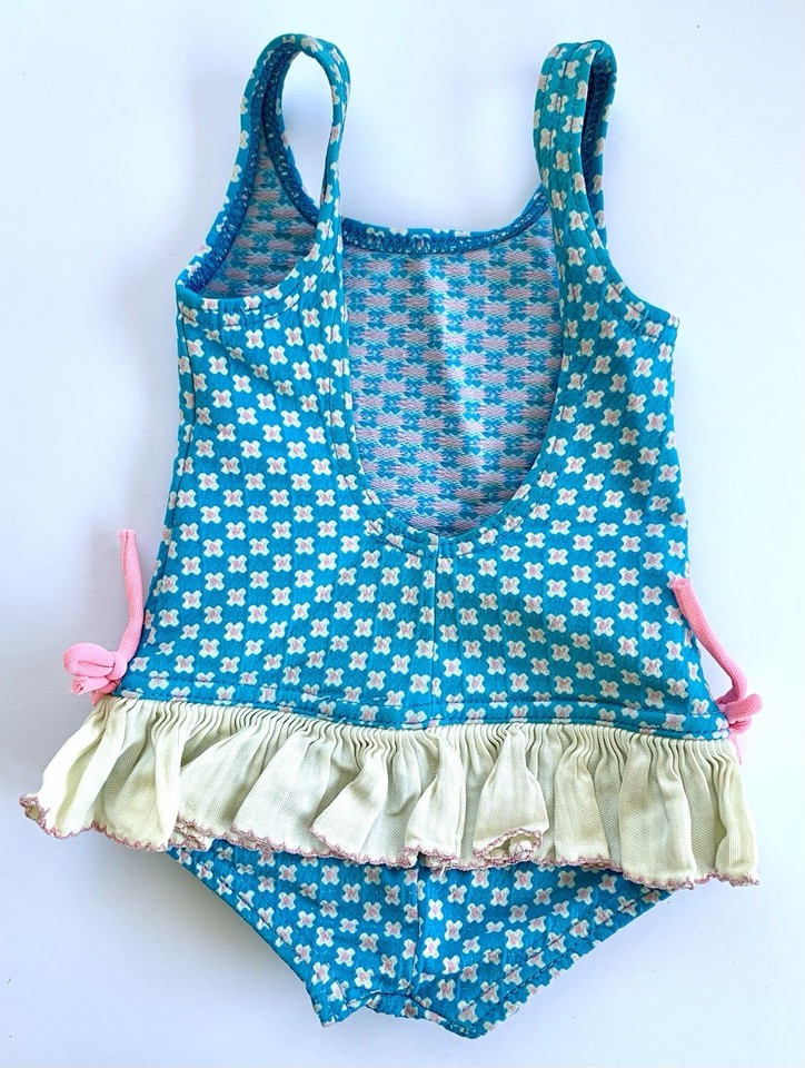 Catalina Baby Swimsuit Blue Flowers Vintage 1960’s Ruffles And Bows 12 ...
