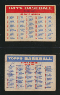 1957 TOPPS BASEBALL BIG BLONY CHECKLIST LOT SERIES 1/2 & SERIES 2/3 P/F ...