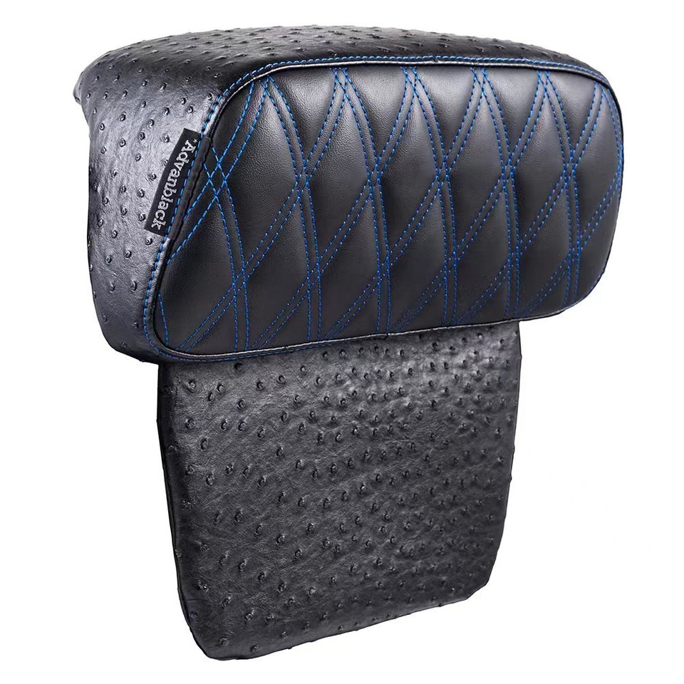 Advanblack Blue Stitching Raptor Small Backrest Pad For Harley Touring ...