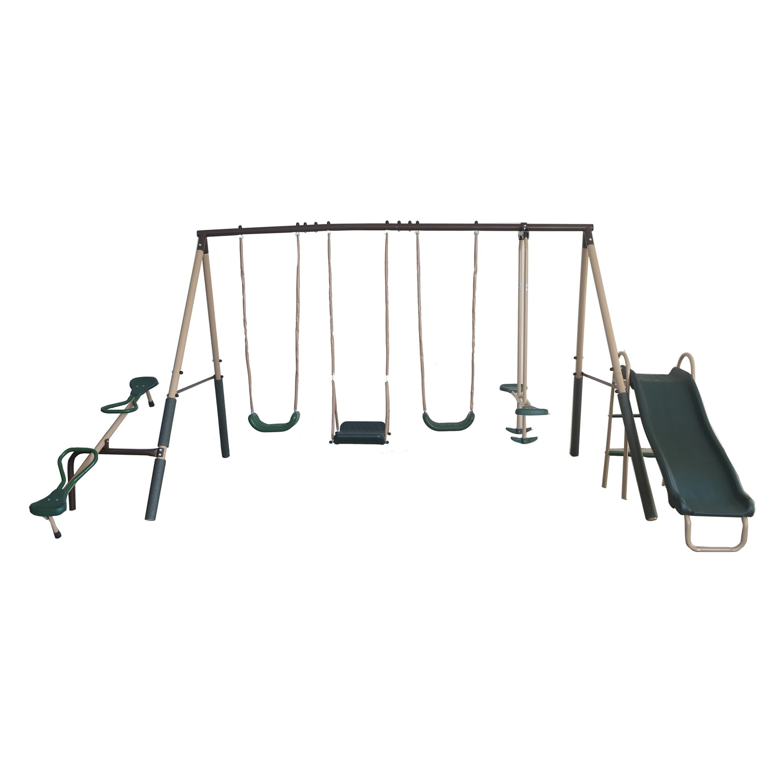 XDP Recreation Crestview Outdoor Swing Set w/ Slide, Glider, 3 Swings ...