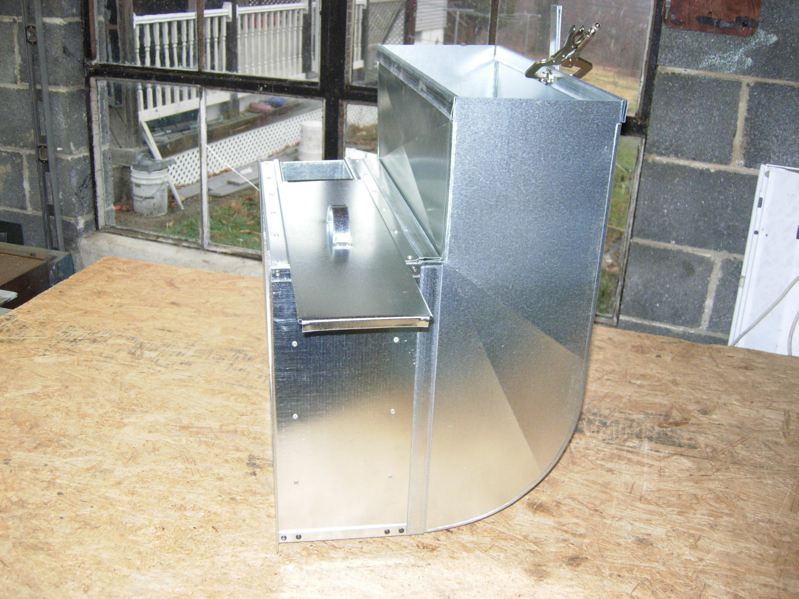 Sheet metal return air shoe, for filter 20 x 16 x 4" thick, duct 20x10 ...