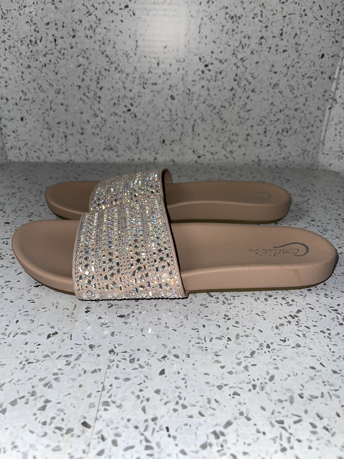 Candies Parsley Blush Slides Womens Size 9 Sequins | eBay