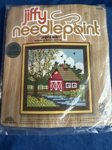 Set Of 2 Jiffy Needlepoint Kits New In Bag Summer Mill & Spring Barn | eBay