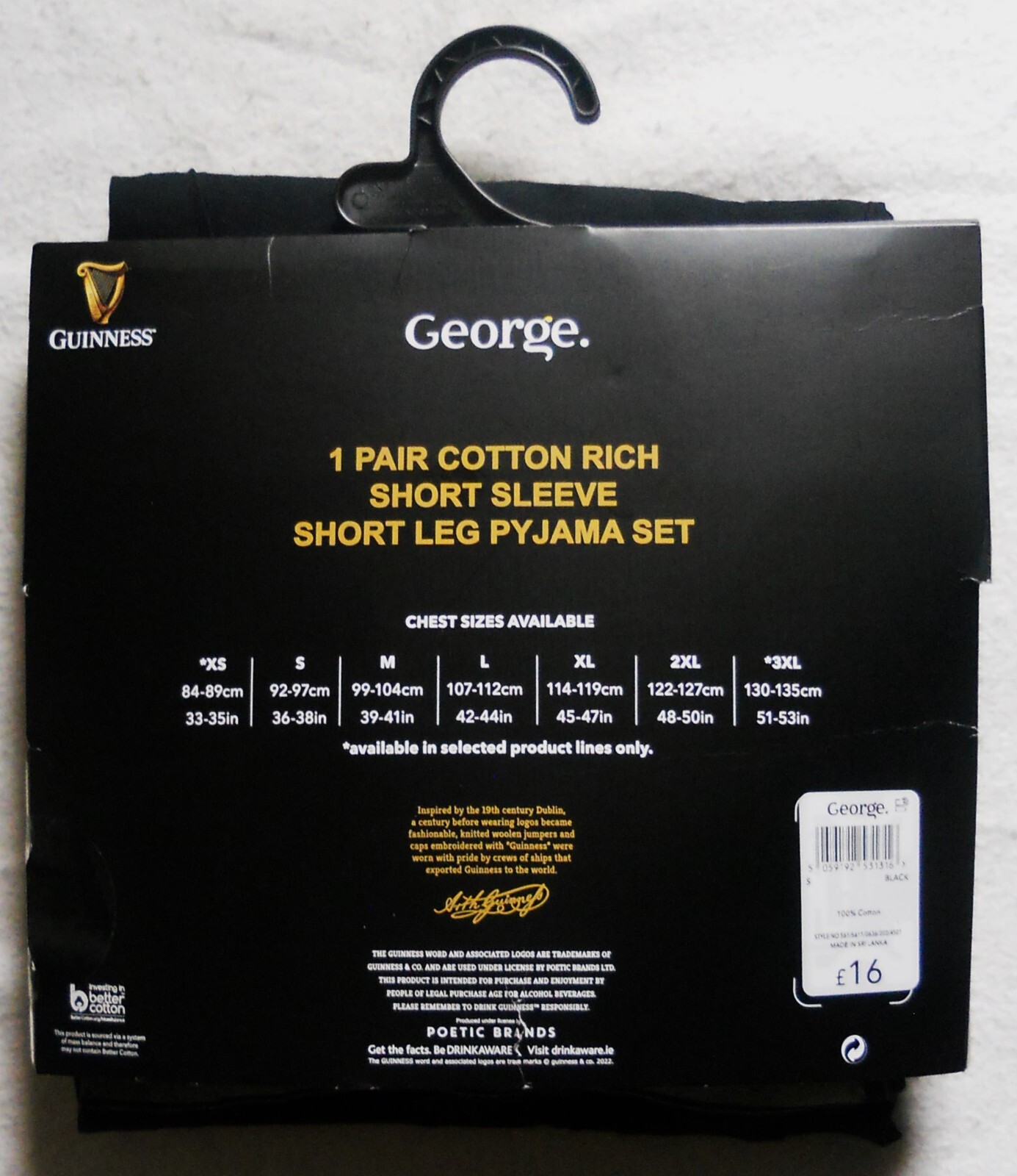 Guinness+Cotton+Rich+Short+Sleeve+Short+Leg+Pyjama+Set+Small+Size+M+PJs ...
