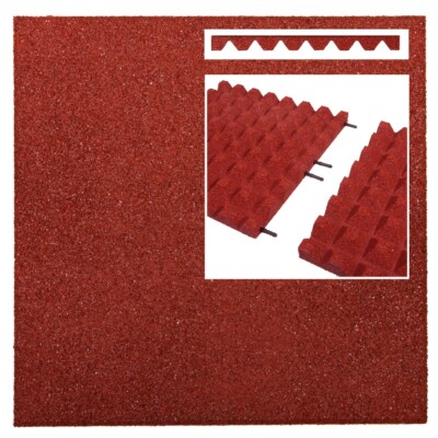 50x Fallschutzmatten 50x50 ROT 45 mm + Verbinder Gummimatten ...