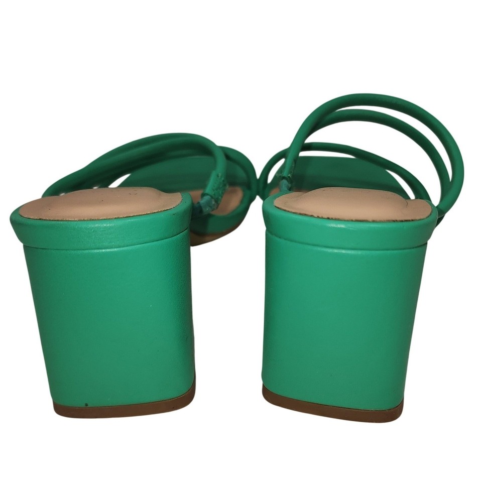 A New Day Kelly Green Block Heel Slide Strappy Sandals Women Size 6.5 ...