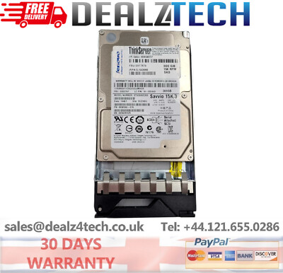 LENOVO 300GB Hard Drive 15K 6G 2.5INCH SAS HDD 03T7879 / 03X3797 ...