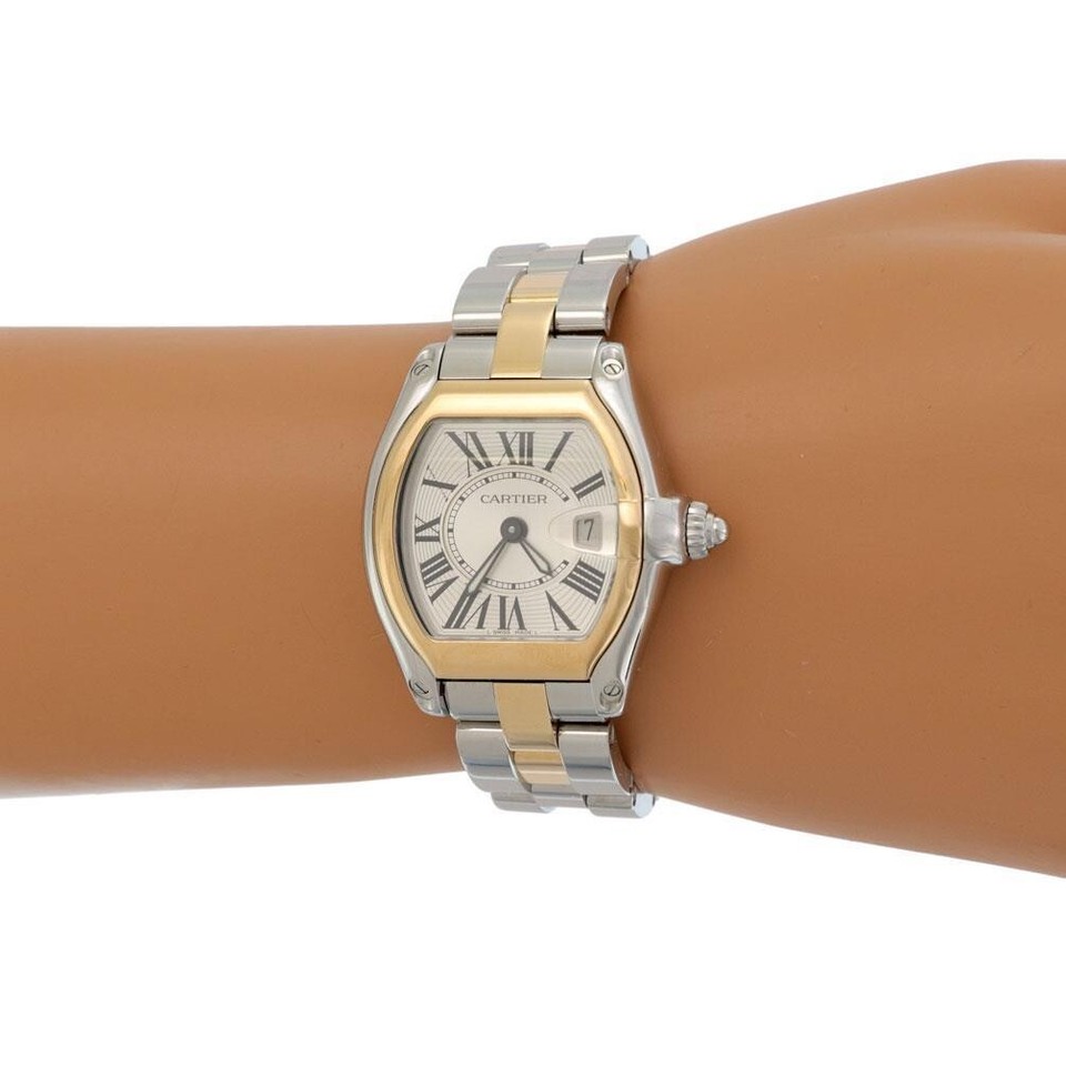 Cartier Roadster Date 18k Gold & Steel Unisex Wristwatch #2675 | eBay
