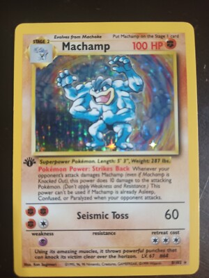 POKEMON MACHAMP BASE SET 8/102 1ST EDITION HOLO | eBay