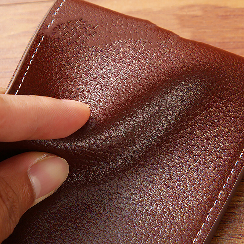 Vintage Minimalist Foldable Wallet For Men PU Leather Purse Credit Card ...