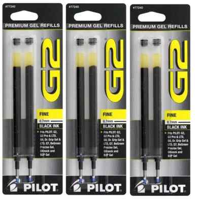 3 Packs - PILOT G2, DR GIP GEL, Q7, PRECISE Rollerball Refills - BLACK ...