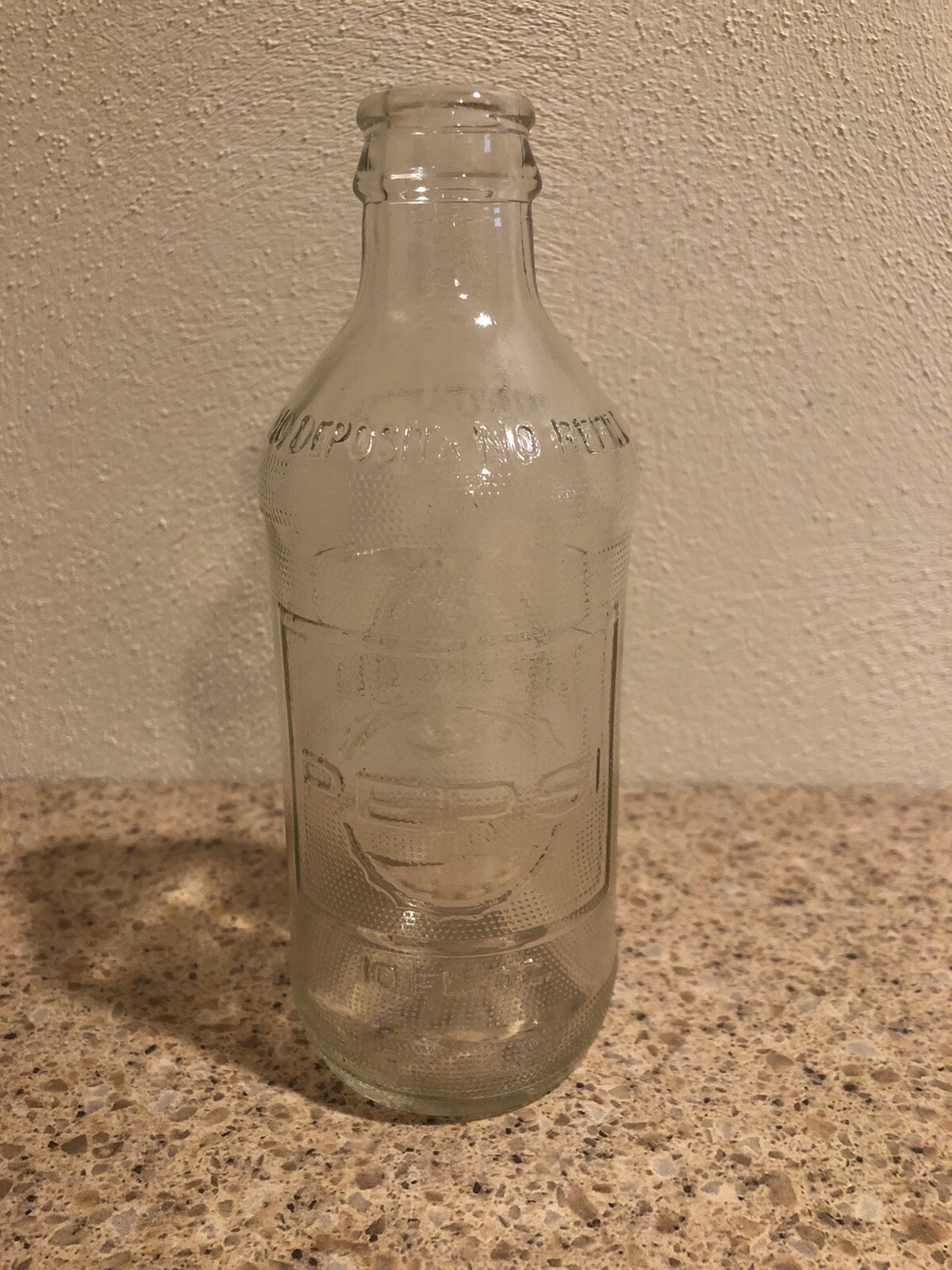 Vintage Pepsi-Cola 10 Oz Clear Glass Embossed Bottle 'No Deposit' No ...