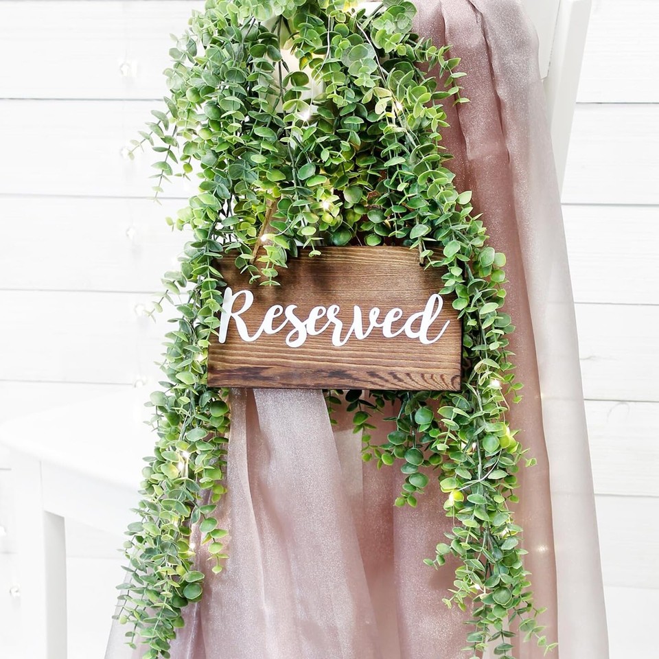 8 PCS Hanging Wooden Reserved Signs Rustic Reserved Seating Signs for ...