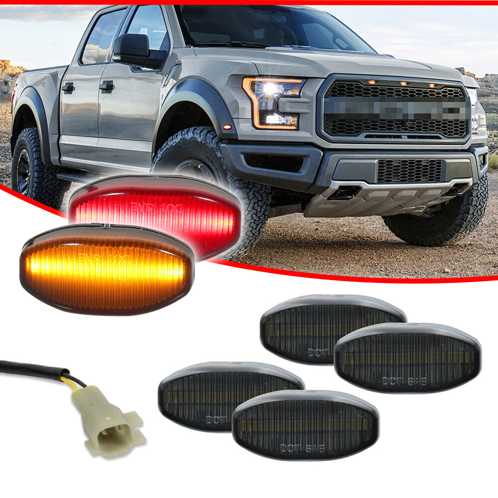 4PCS Smoked LED Strip Fender Marker Corner Lights For 17-up Ford F150 ...