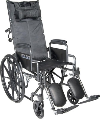 Drive Medical SSP20RBDDA Silver Sport Reclining Wheelchair with ...