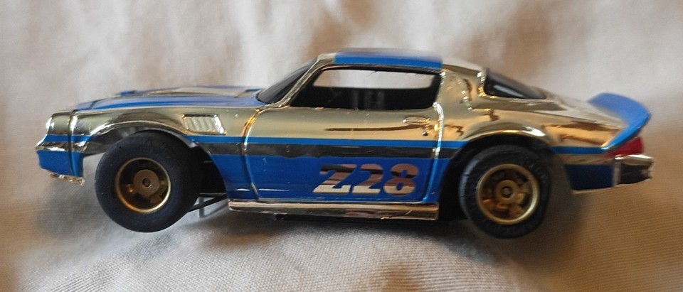 1980s Tyco HP7 Lighted Car Series Chrome Chevy Z28 Slot Car Chevrolet ...
