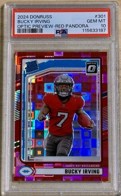 2024 Donruss Bucky Irving Optic Red Pandora Color Match Rated Rookie ...