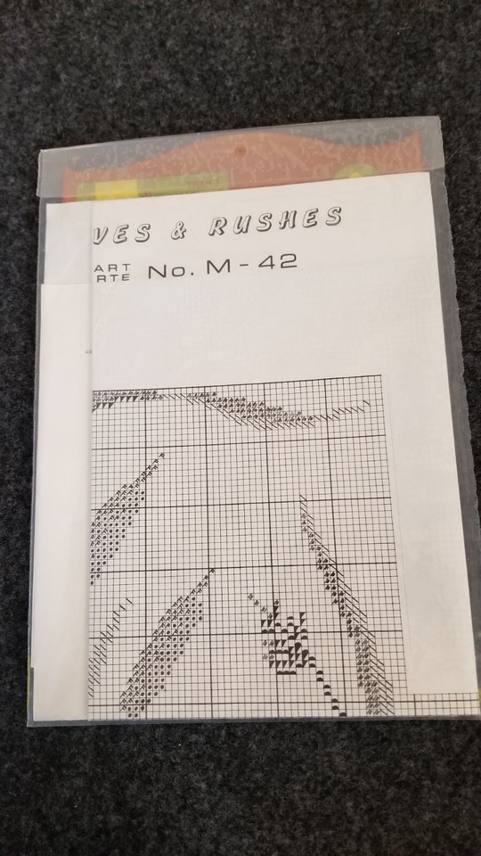 RARE Jean McIntosh LEAVES & RUSHES Petit Point Pattern Chart M-42 1975 ...