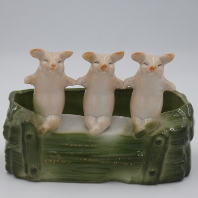 VERY RARE ANTIQUE GERMAN PIG FAIRING PIGS MISSING MUSHROOMS. | eBay