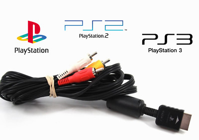 Official Genuine Sony PlayStation PS1 / PS2 / PS3 AV Cable RCA VIDEO ...