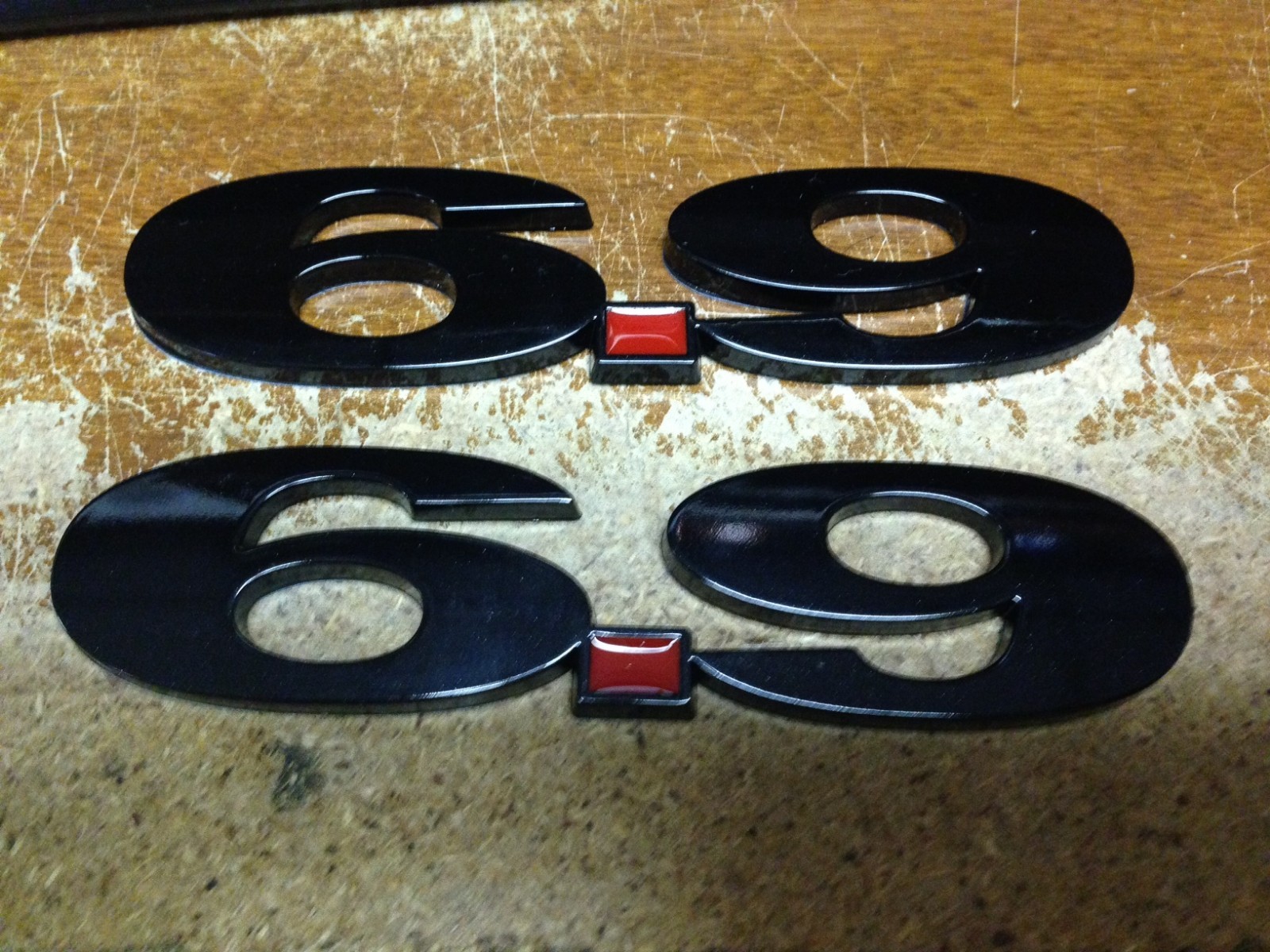 NEW FORD F250 F350 F450 F550 ECONOLINE 6.9L DIESEL 6.9 FENDER EMBLEMS ...