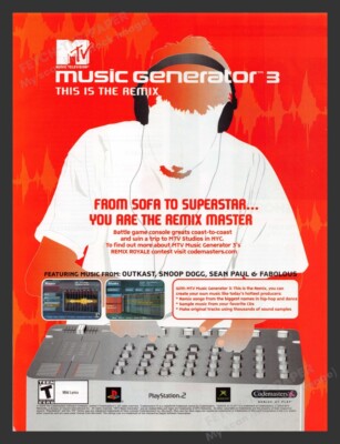 MTV Music Generator 3 Video Game 2000s Print Advertisement 2004 | eBay