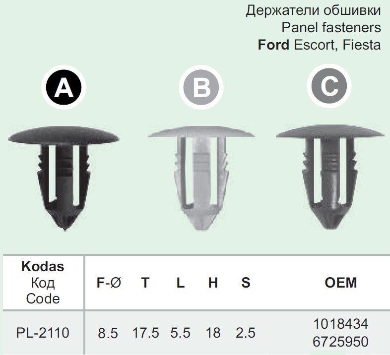 10x 8mm - 17mm head Fir Tree Trim Clips Spruce Ford Fiesta Escort Arch ...