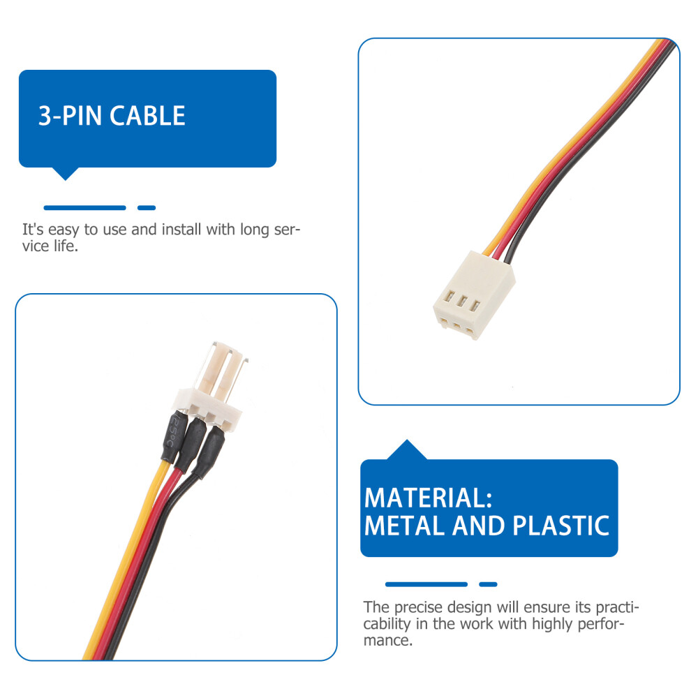 3 Pcs M Connector Cable Computer Fan Cables Pin Extension | eBay