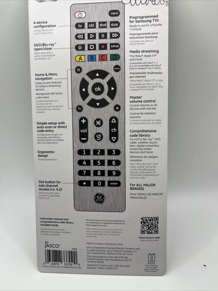 GE Ultra Pro 33709 4 Device Universal Remote Control NEW SEALED | eBay