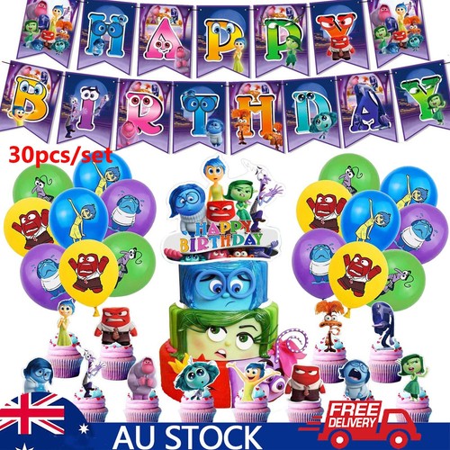 Inside Out 2 Birthday Party Supplies Balloons Banner Cake Toppers Deco ...