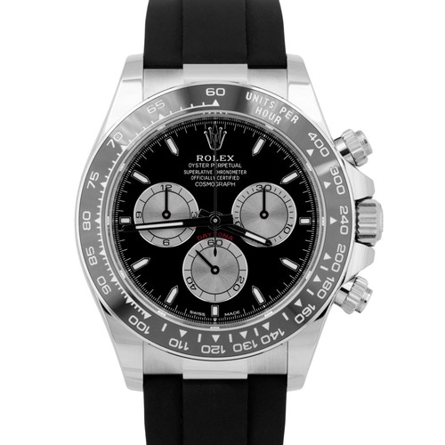 Rolex Daytona Cosmograph BLACK 18K White Gold Ceramic Oysterflex 40mm ...
