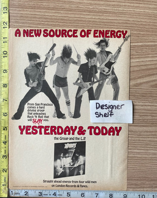 Yesterday & Today Band Self Title Album 1977 Vintage Print ...